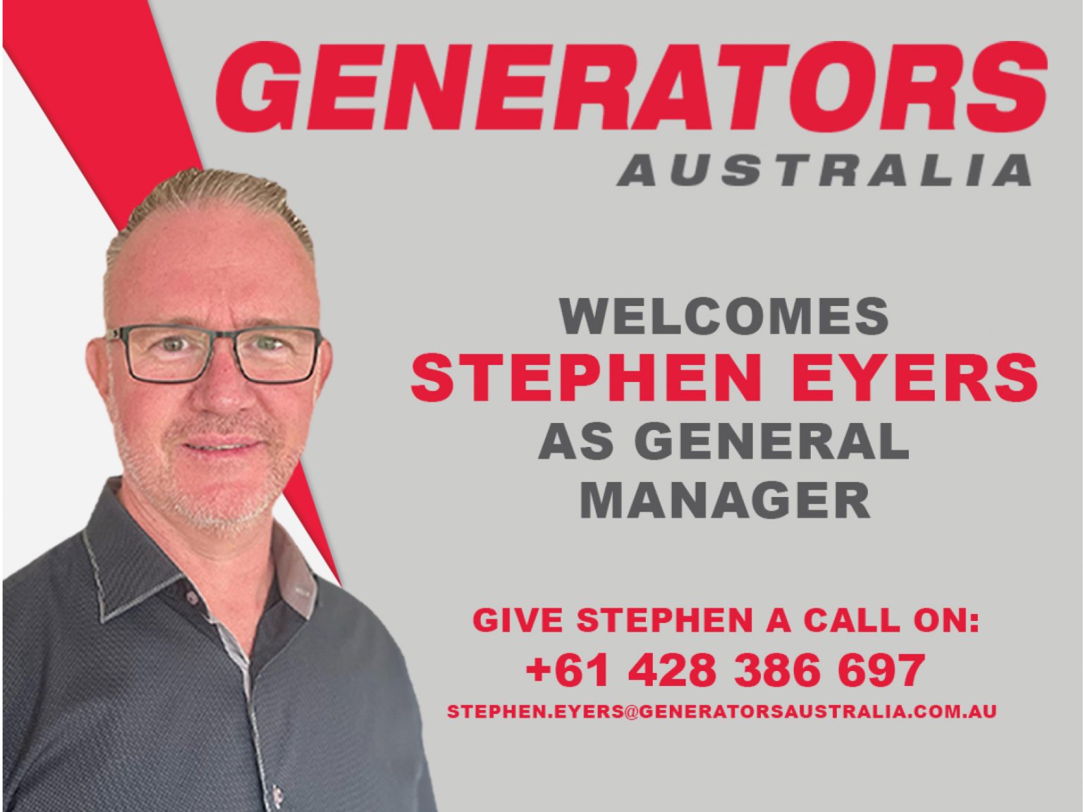 Welcoming Stephen Eyers | Generators Australia